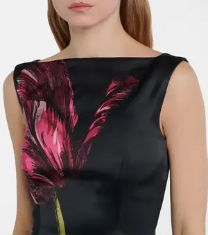 Erdem Floral Duchess Satin Gown