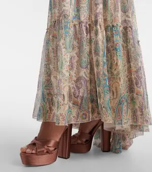 AQUAZZURA Sundance 140 Satin Platform Sandals - Brown