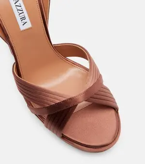 AQUAZZURA Sundance 140 Satin Platform Sandals - Brown