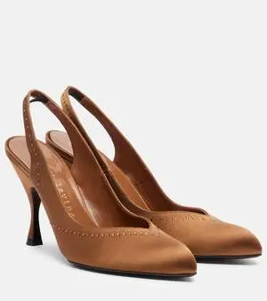 HERBERT LEVINE Star Dust 95 Embellished Slingback Pumps - Brown