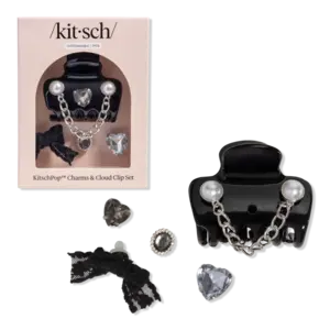KITSCH Pop Charms And Cloud Clip Set - Black