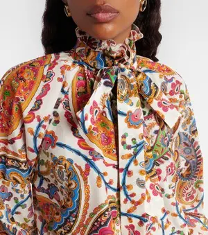 Etro Printed Cotton And Silk Blouse