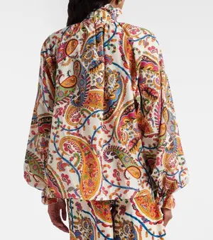 Etro Printed Cotton And Silk Blouse