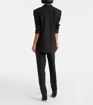Saint Laurent Pleated Straight Leg Pants
