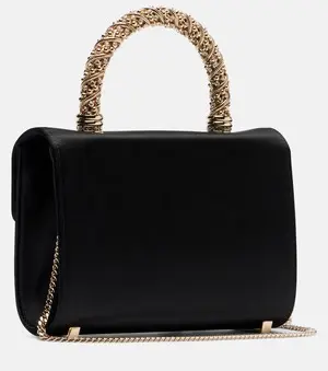 ROGER VIVIER Jewel Efflorescence Mini Satin Top-handle Bag