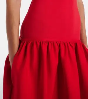 TOTEME Gathered Jersey Midi Dress - Red