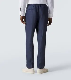 Brunello Cucinelli Linen Gabardine Tapered Trousers