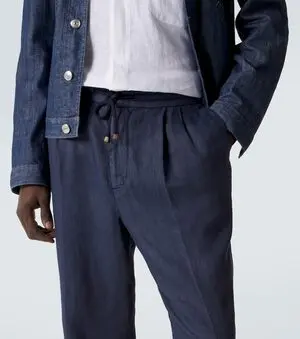 Brunello Cucinelli Linen Gabardine Tapered Trousers