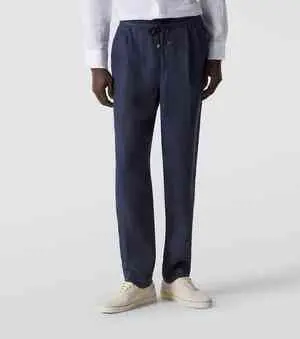 Brunello Cucinelli Linen Gabardine Tapered Trousers