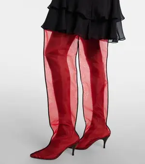 HERBERT LEVINE Mesh Knee-high Boots