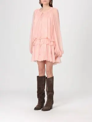 Chloé Gathered Tiered Dress - Pink