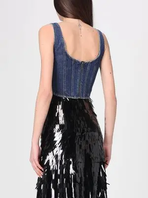 SELF-PORTRAIT Denim Corset Top