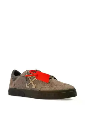 Off-White Arrow-appliqué Suede Sneakers - Brown