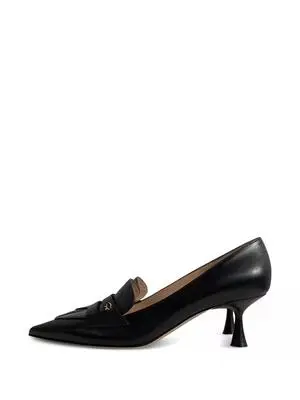 GIANVITO ROSSI Vitello Leather Loafer Pumps