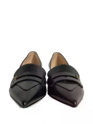 GIANVITO ROSSI Vitello Leather Loafer Pumps
