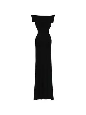 COWBOYS OF HABIT Off-shoulder Cutout Maxi Dress - Black