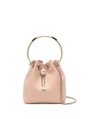 JIMMY CHOO Pearl-embellished Bucket Bag