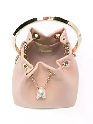 JIMMY CHOO Pearl-embellished Bucket Bag