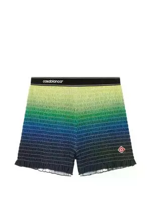 Casablanca Gradient Shirred Texture Shorts - Blue