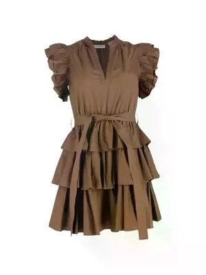 Ulla Johnson Ruffled V-neck Mini Dress
