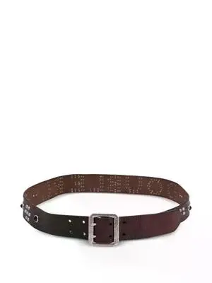 Ralph Lauren Studded-logo Leather Belt - Brown