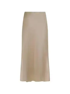 Brunello Cucinelli Slit Midi Skirt - Neutrals