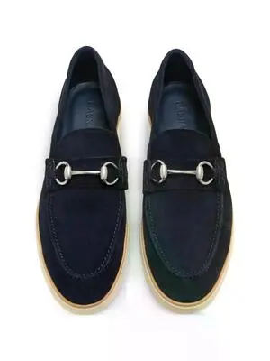 Magnanni Topstitched Suede Loafers