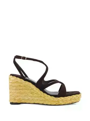 JIMMY CHOO Ayla Raffia Wedged Sandals