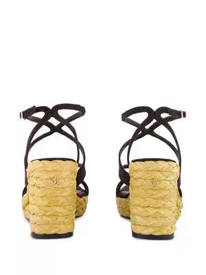 JIMMY CHOO Ayla Raffia Wedged Sandals