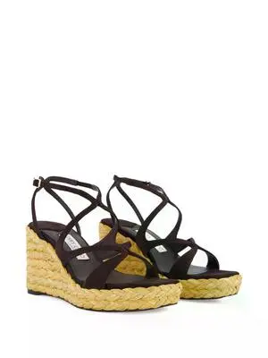 JIMMY CHOO Ayla Raffia Wedged Sandals
