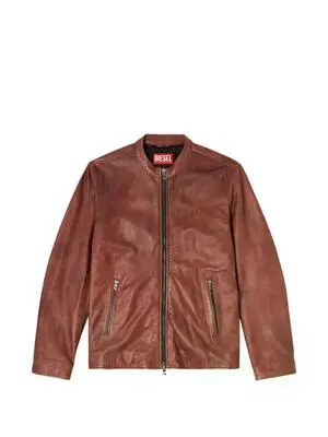 DIESEL® L-tad-bkbx Leather Jacket - Brown