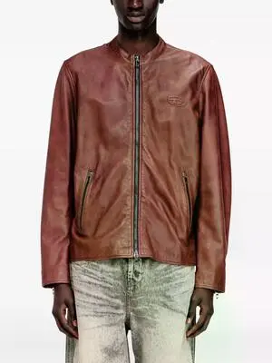 DIESEL® L-tad-bkbx Leather Jacket - Brown