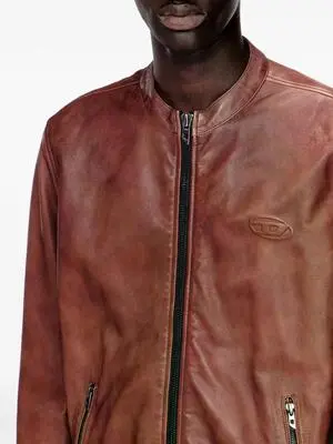 DIESEL® L-tad-bkbx Leather Jacket - Brown