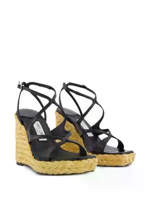 JIMMY CHOO Ayla Wedge-heel Sandals - Black