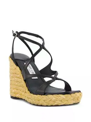 JIMMY CHOO Ayla Wedge-heel Sandals - Black