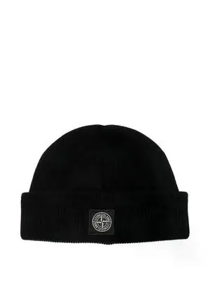 Stone Island Compass Beanie Hat - Black