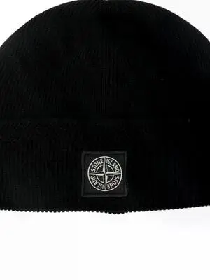 Stone Island Compass Beanie Hat - Black