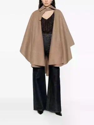 Ermanno Scervino Collared Buckled Cape