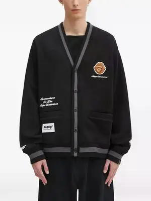 AAPE BY *A BATHING APE V-neck Patch-embroidered Cardigan