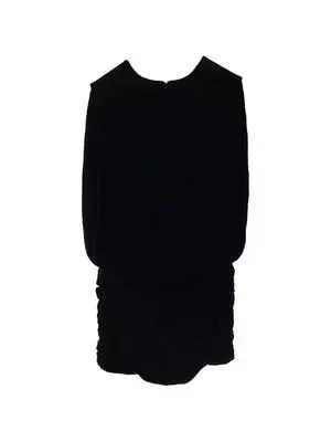 Saint Laurent Velvet Draped Mini Dress