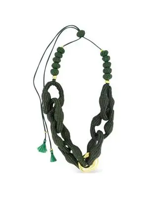 Johanna Ortiz Knotted Beaded Necklace - Green
