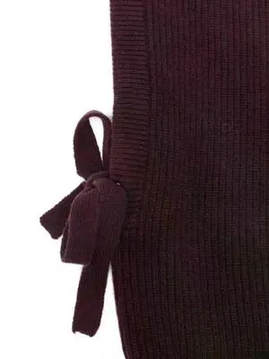 LANEUS Tie-detail Ribbed Balaclava - Brown