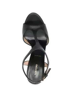 TOM FORD T-strap Heeled Sandals - Black