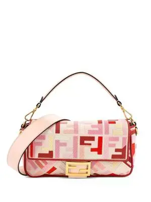 Fendi Baguette Nm Bag Zucca Embroidered Canvas Medium