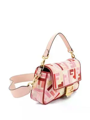 Fendi Baguette Nm Bag Zucca Embroidered Canvas Medium