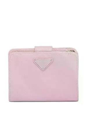 Prada Small Triangle-logo Leather Wallet Pink