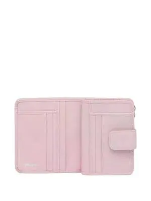 Prada Small Triangle-logo Leather Wallet - Pink