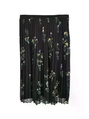 Max Mara Pleated Floral-print Skirt