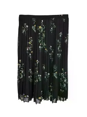 Max Mara Pleated Floral-print Skirt