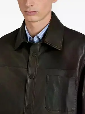Montedoro Buttoned Leather Overshirt